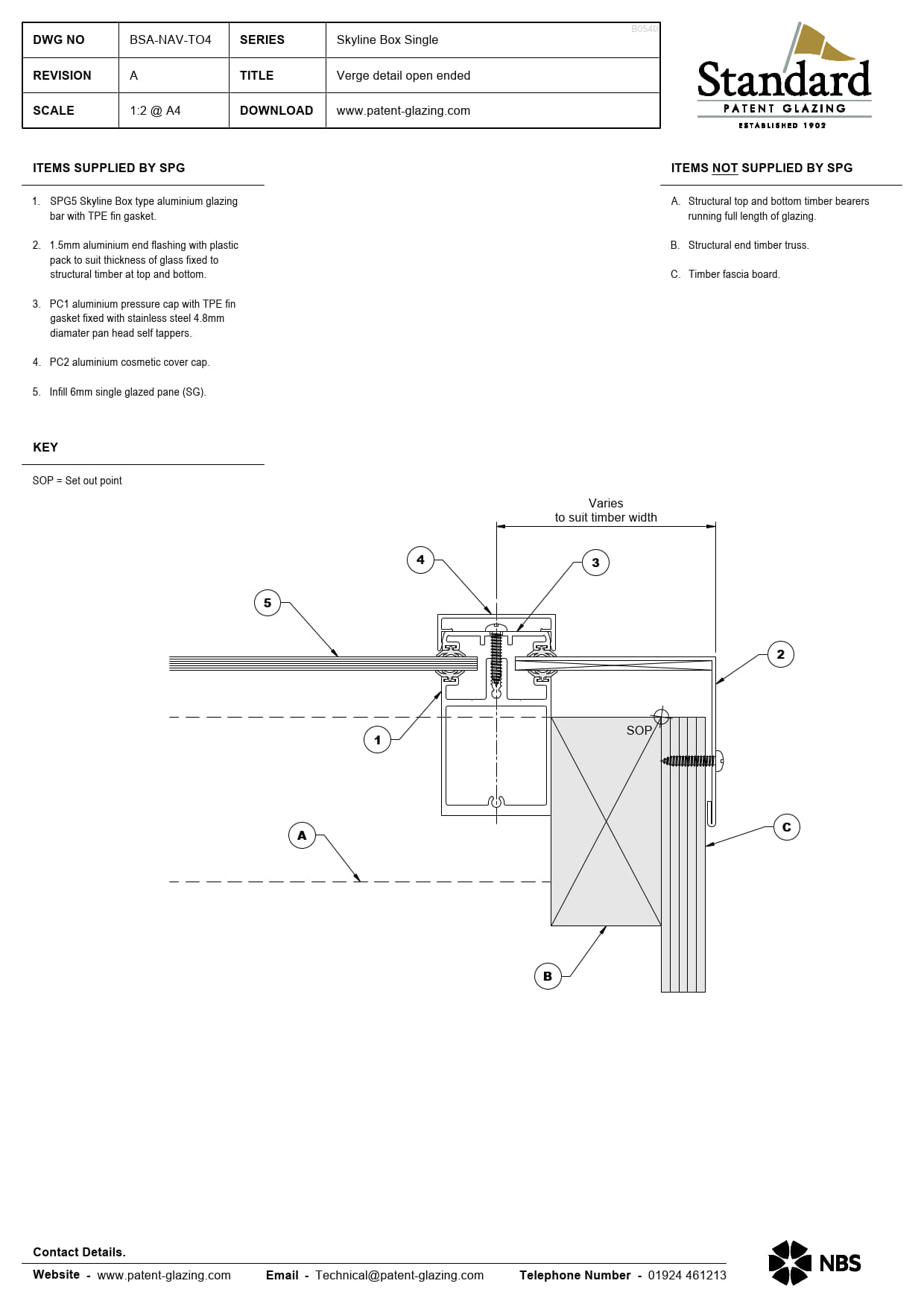 BSA-NAV-TO4 Skyline Box Single | Standard Patent Glazing