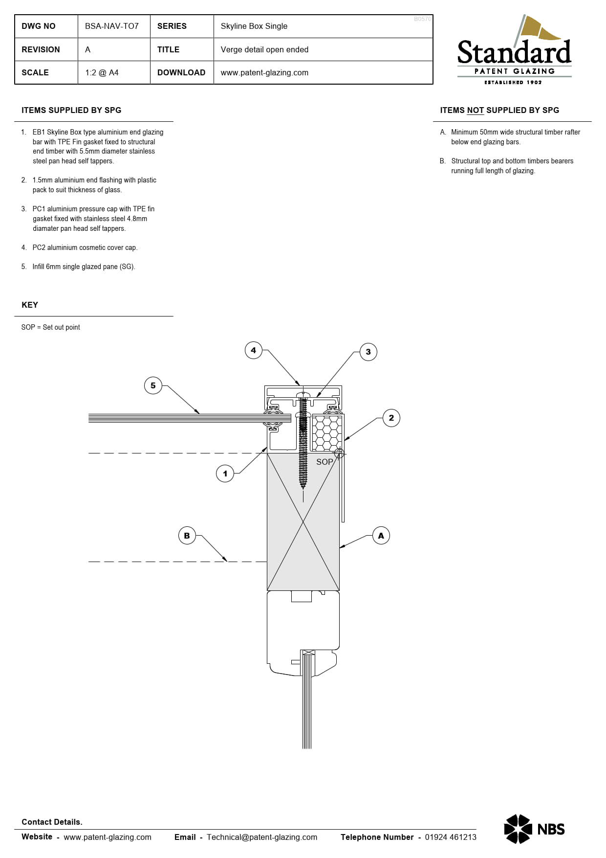 BSA-NAV-TO7 Skyline Box Single | Standard Patent Glazing
